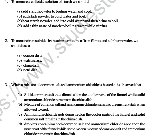 CBSE Class 10 Science MCQs Set 3 with Answers CBSE Class 10 Science MCQs Set 3 with Answers